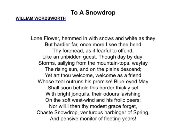 To A Snowdrop | PDF