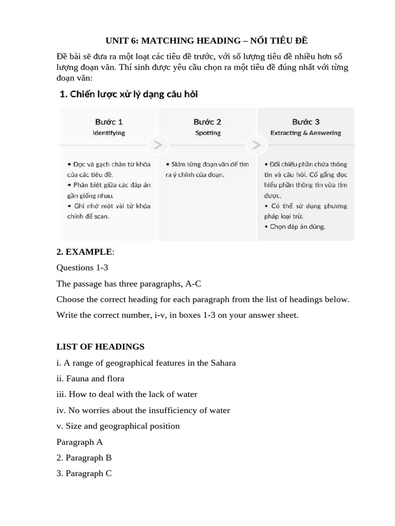 Unit 6 - Matching Heading | PDF