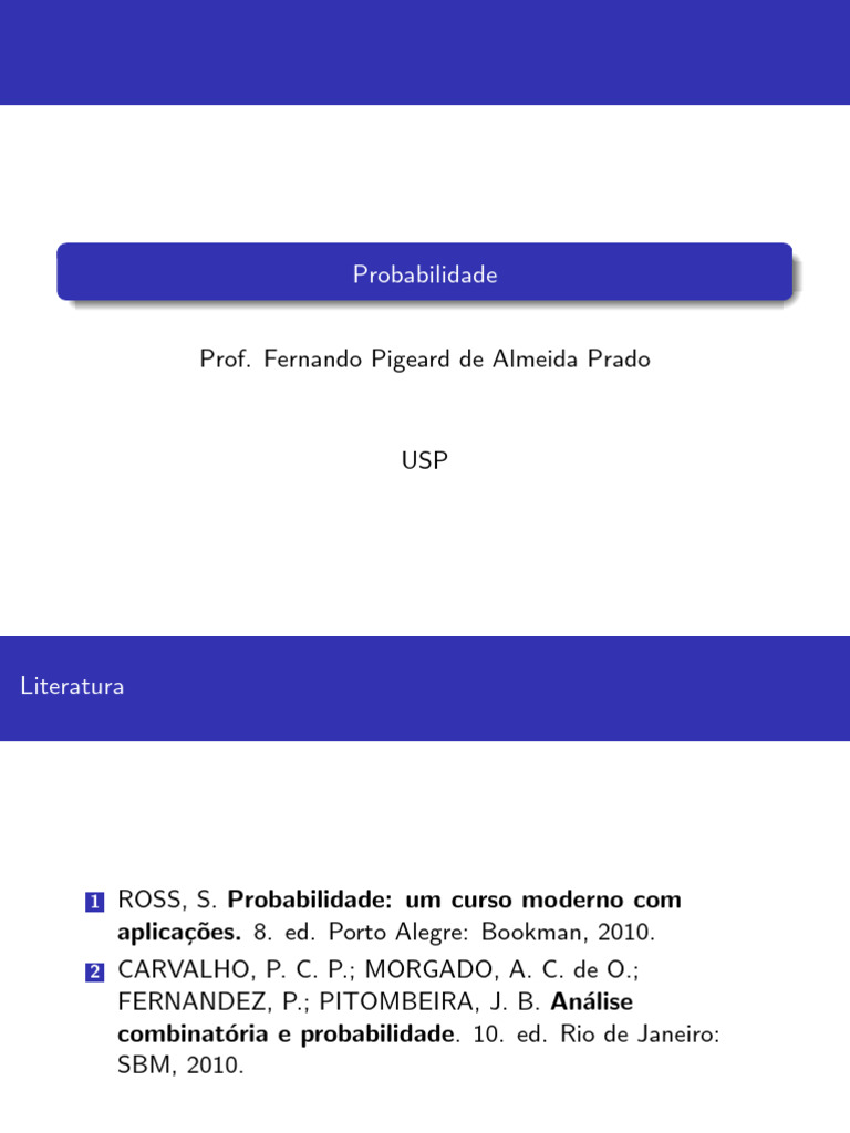 Prob-I-Slides-1 Cap 1 | PDF