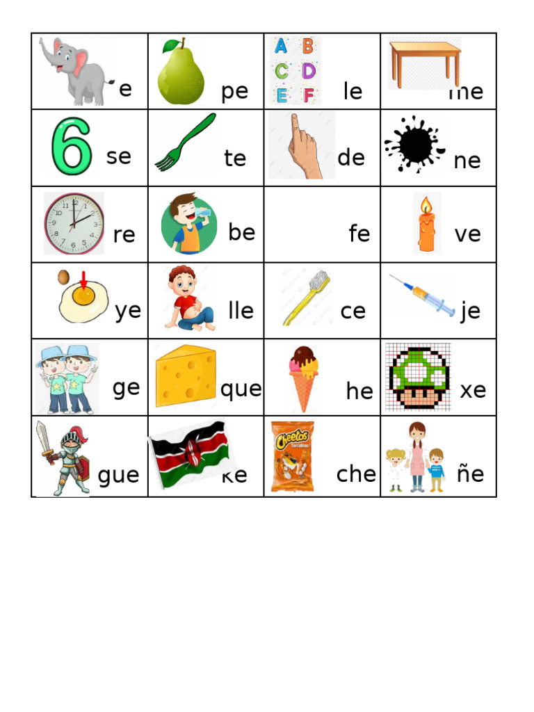 Cartilla - Silabas Con e | PDF