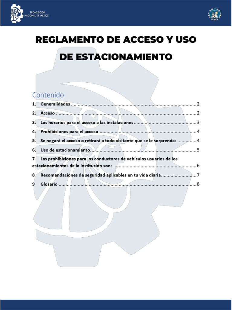 Reglamento Estacionamiento | PDF