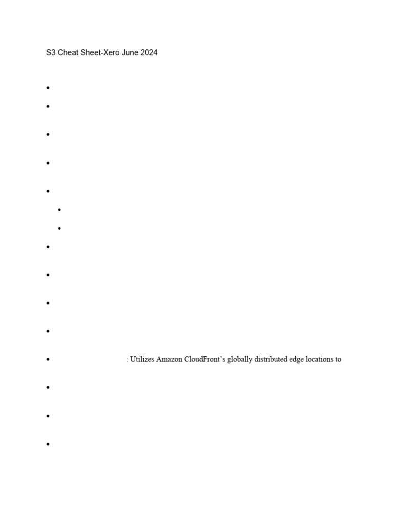 S3 Cheat Sheet | PDF