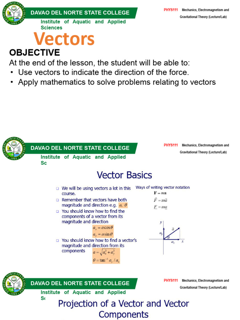 Lesson 3 - Vectors | PDF