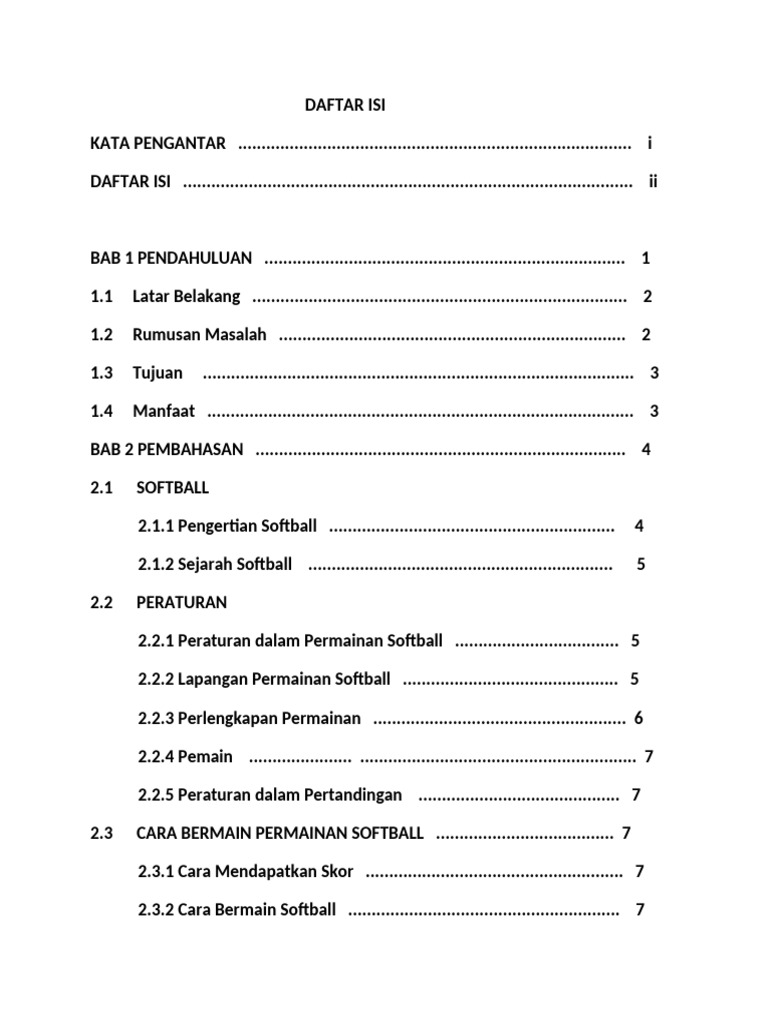Daftar Isi Makalah Pjok | PDF
