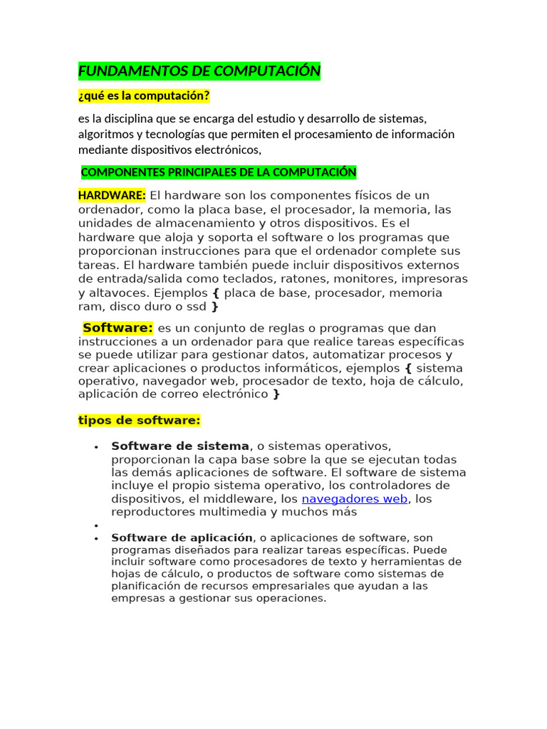 Fundamentos de Computación | PDF