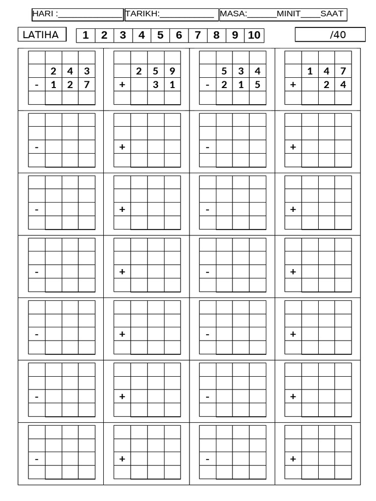 Tambah Tolak 3 Digit | PDF