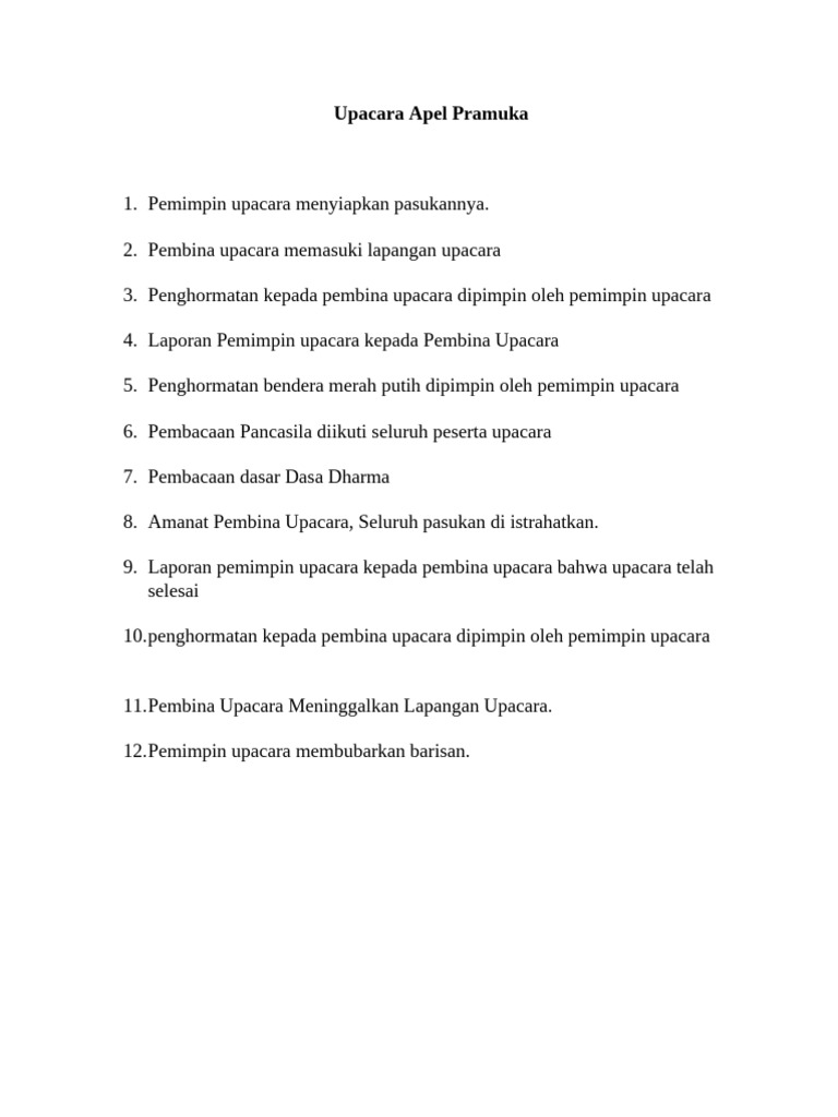 Upacara Apel Pramuka | PDF