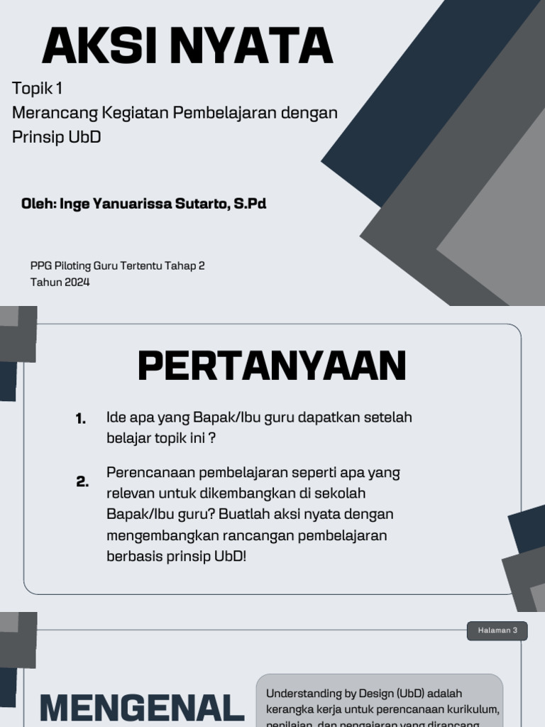 Aksi Nyata Prinsip UbD | PDF
