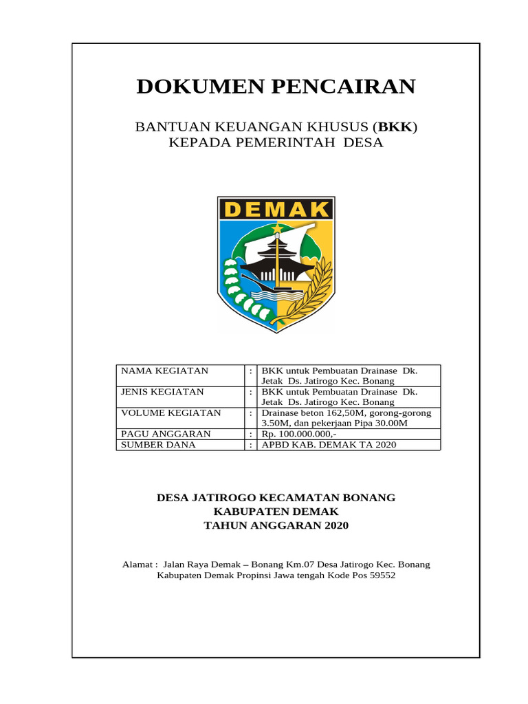 C. Form SURAT BKK 2020 | PDF