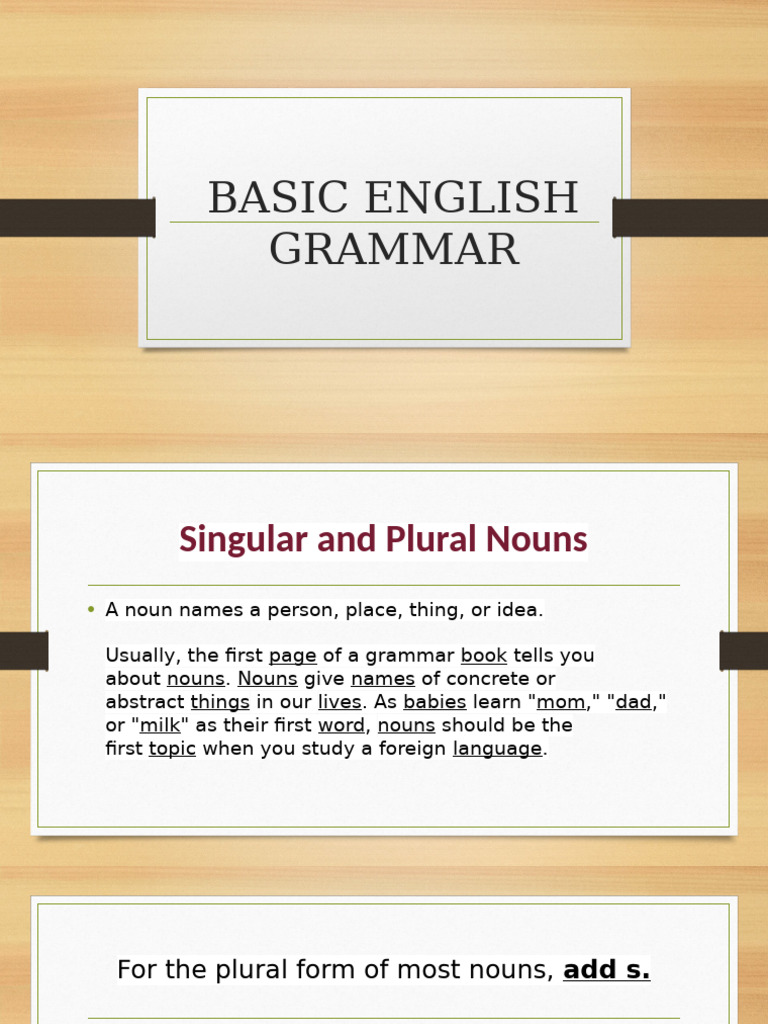 Basic English Grammar | PDF