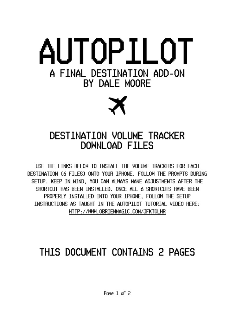 Destination Volume Tracker Downloads | PDF