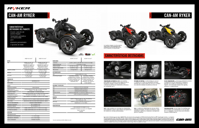 Can-Am Ryker MY19 Ryker Spec Sheet Es-LA LR | PDF