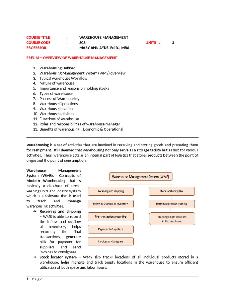Warehouse Management | PDF | Warehouse | Inventory