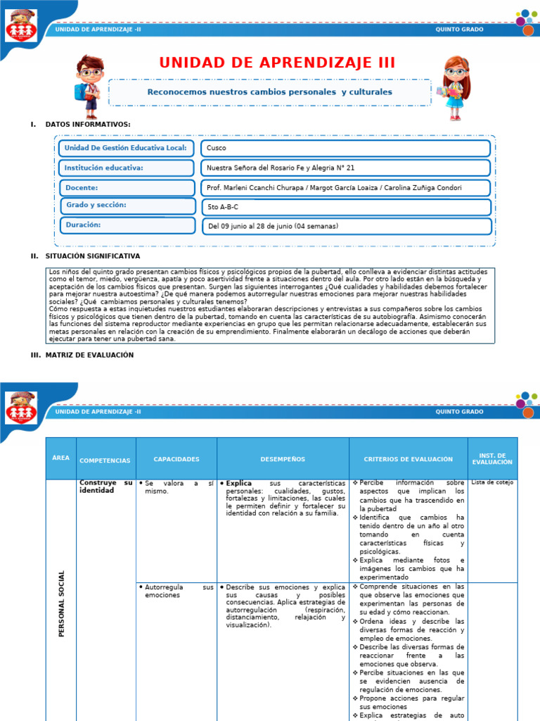 UNIDAD DE APRENDIZAJE III Del 17-21 de Junio | PDF