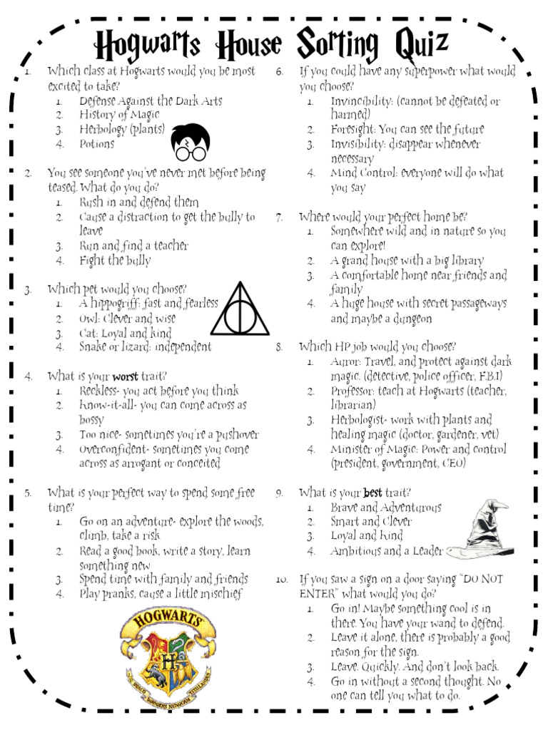 Hogwarts_House_Sorting_Quiz | PDF