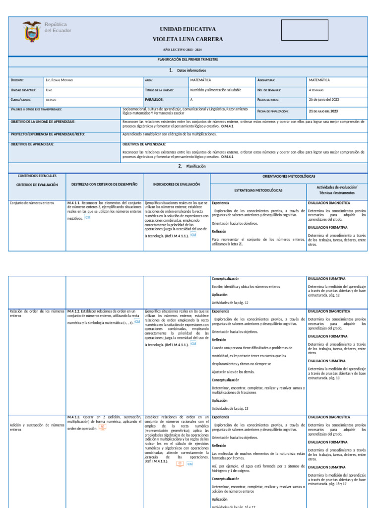 Matemática Octavo | PDF