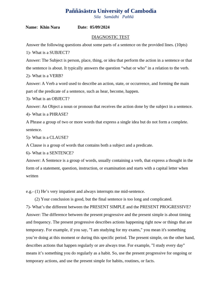 Khin Nara Grammar | PDF