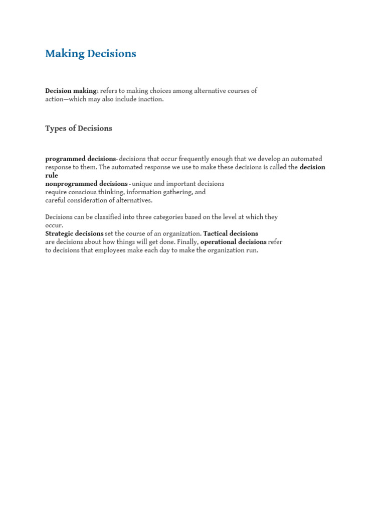 Making Decisions | PDF