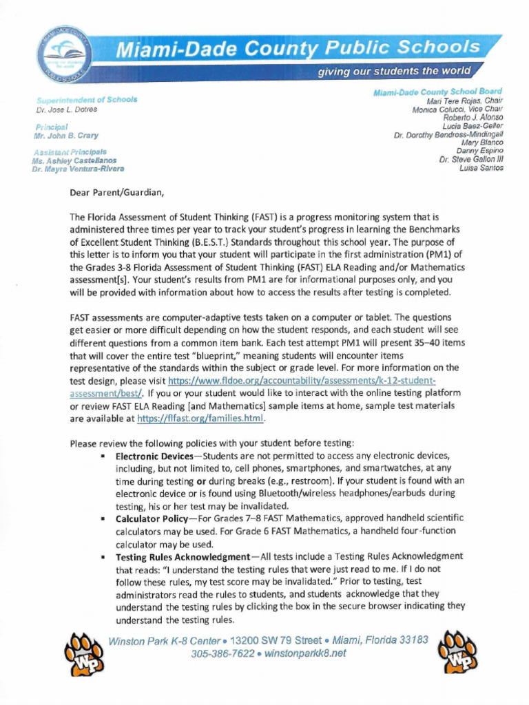 3rd-8th Grade Parent Letter | PDF