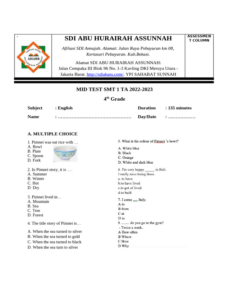 g4 English Mt1 | PDF