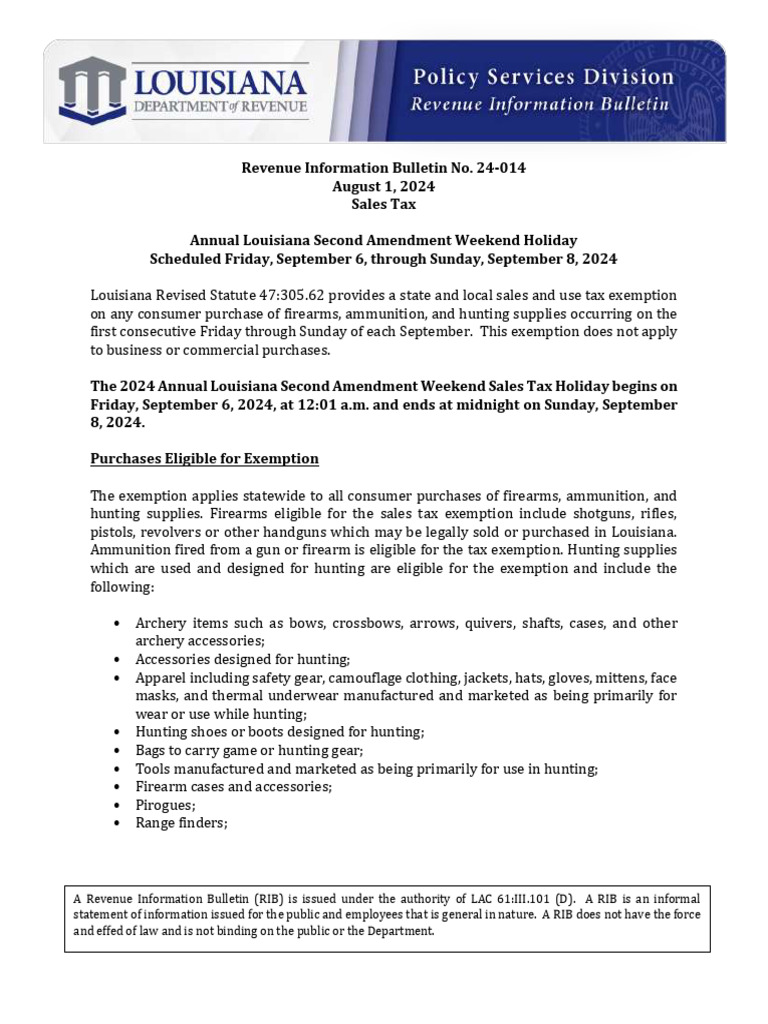 Revenue Information Bulletin 24-014 | PDF