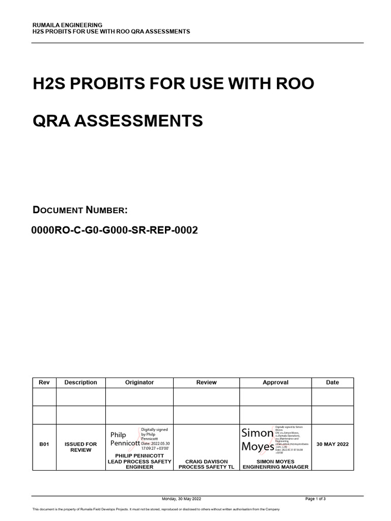 H2S Qra | PDF