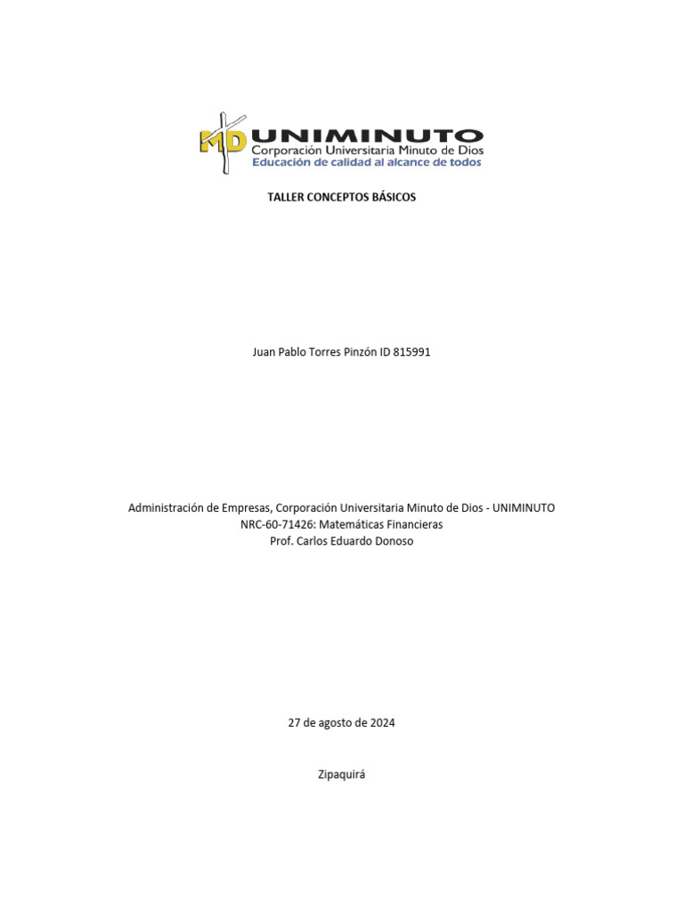 Taller Conceptos Básicos | PDF