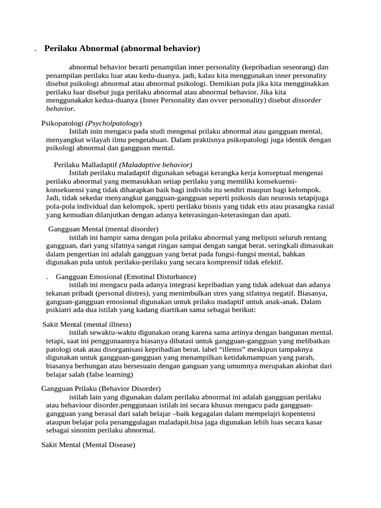 Perilaku Normal Abnormal | PDF
