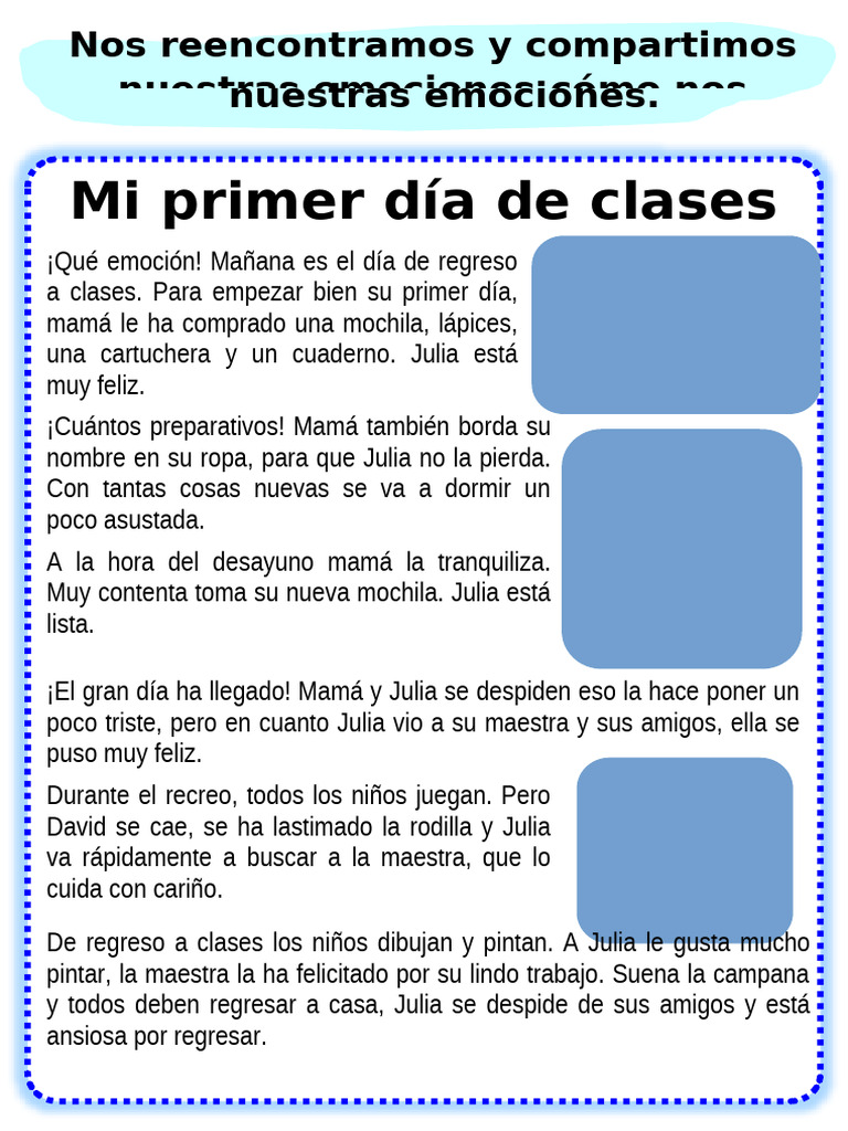 Primer día de clases: emociones de Julia | PDF | Ficción general