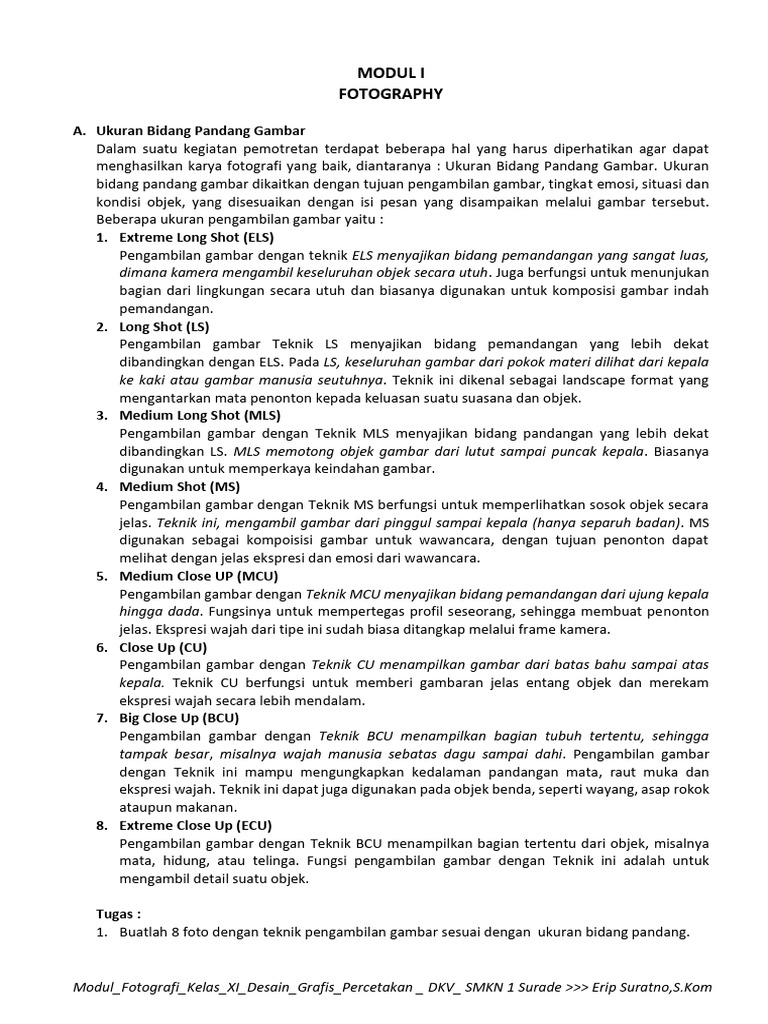 Modul I Ukuran Bidang Pandang Gambar | PDF | Karier & Perkembangan ...