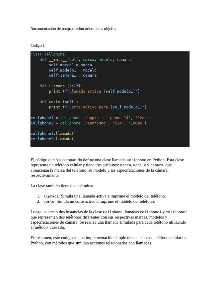 Documentación de Programación Orientada A Objetos | PDF