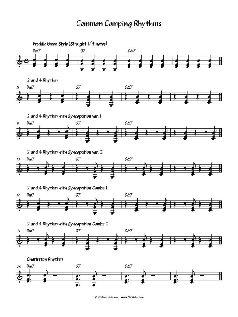 Common Comping Rhythms | PDF