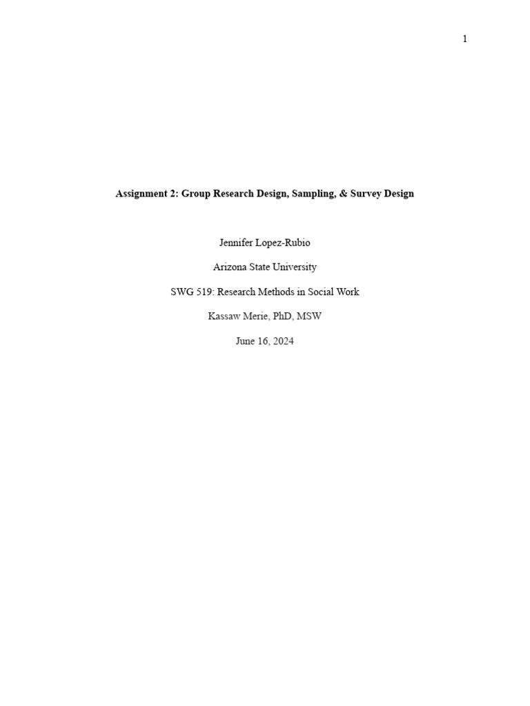 Group Research Design, Sampling, & Survey Design | PDF