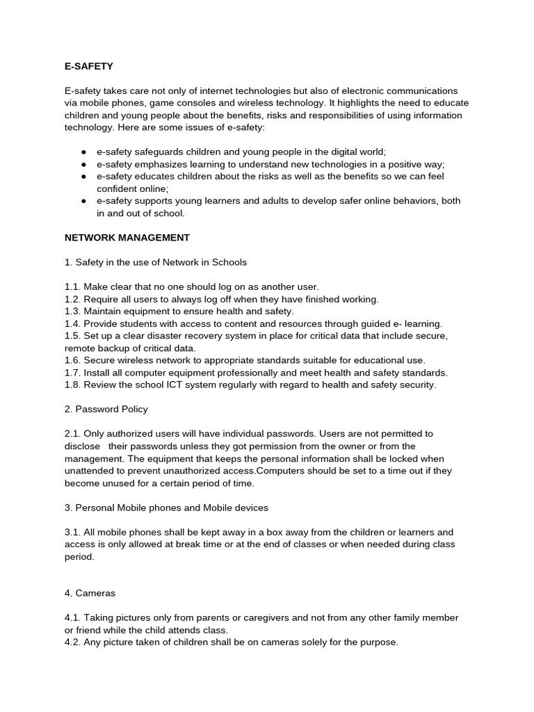 E-Safety - Network Management | PDF