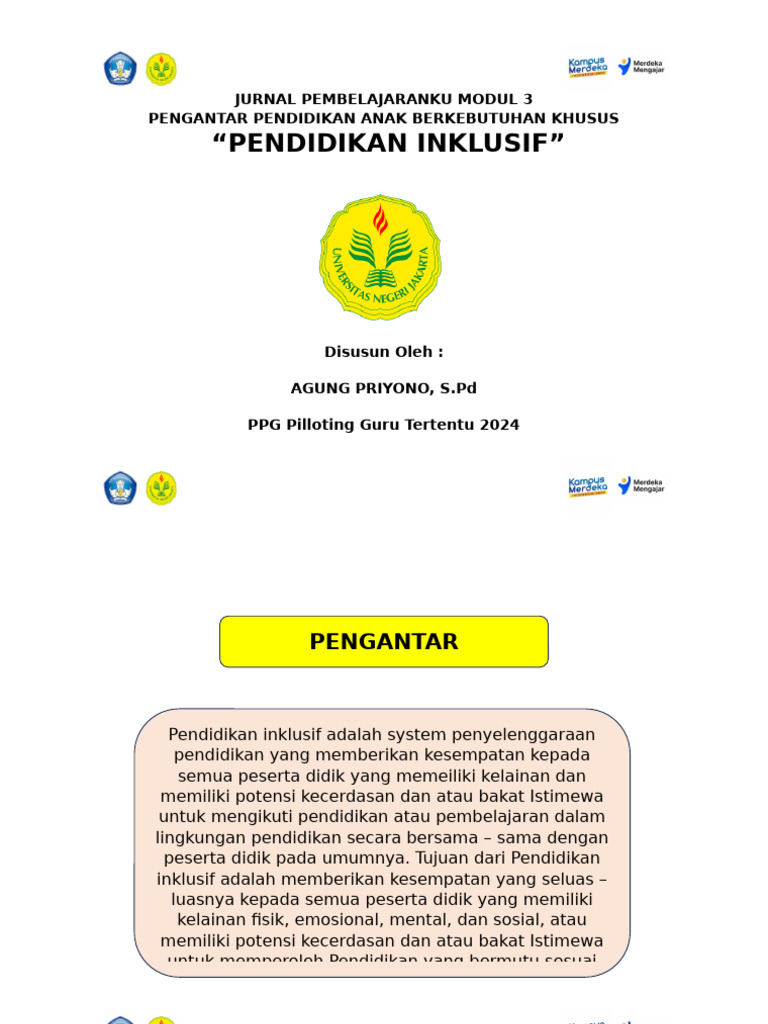 Jurnal Pembelajaranku Modul 3 Pendidikan Inklusif | PDF