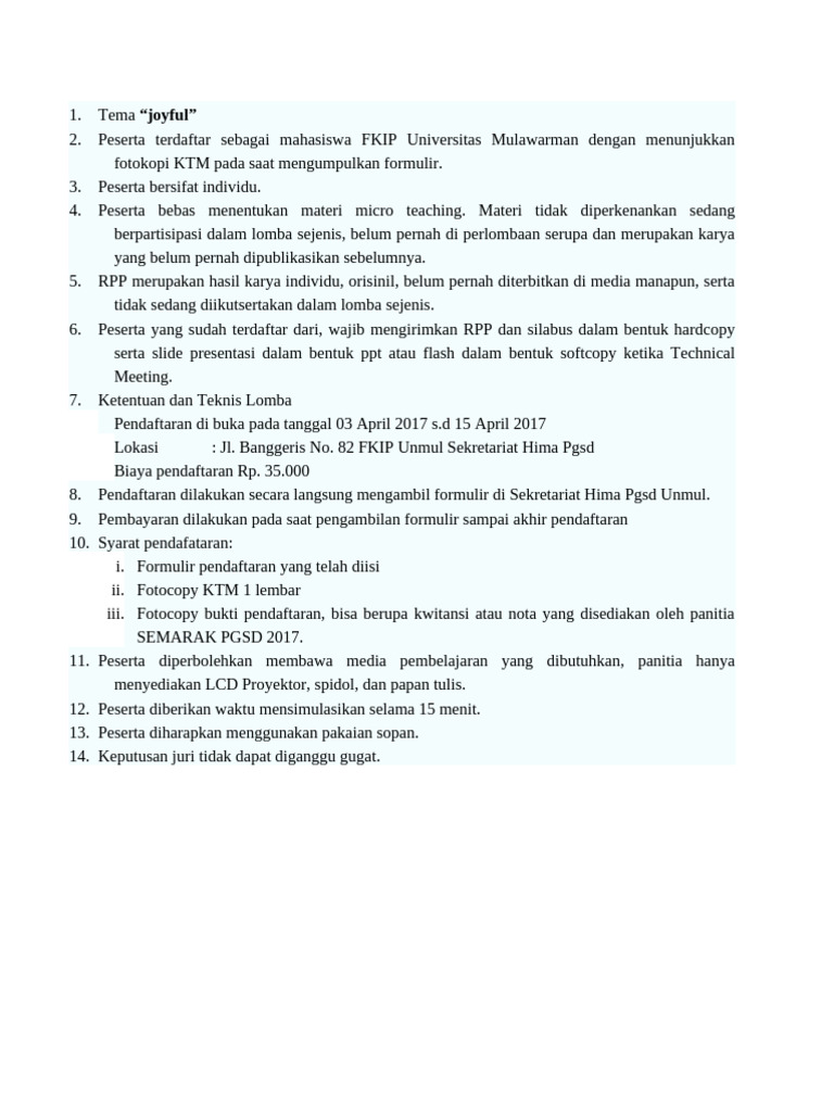 aturan lomba micro | PDF