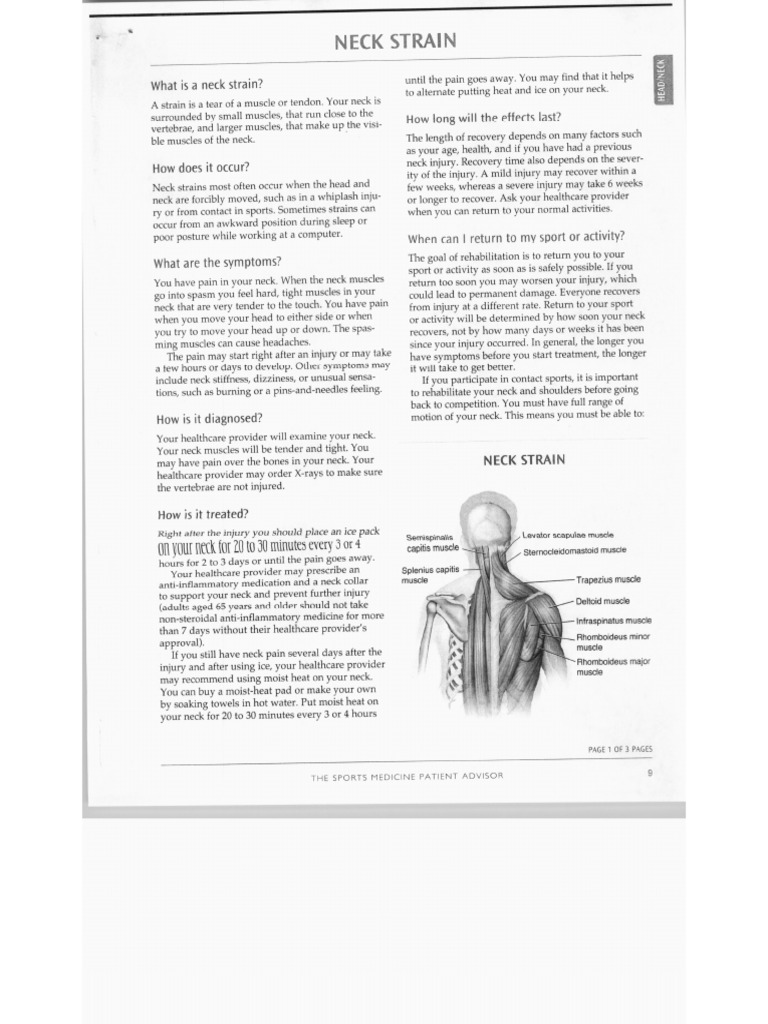 Neck Strain | PDF