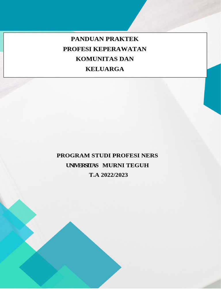 Buku Panduan - Praktek Profesi Keperawatan Komunitas & Keluarga 2023-2024 | PDF