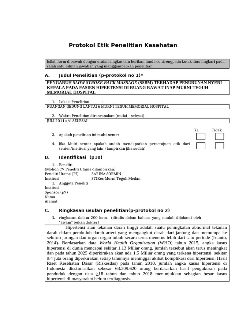 Form Isian EC Sari 2 | PDF