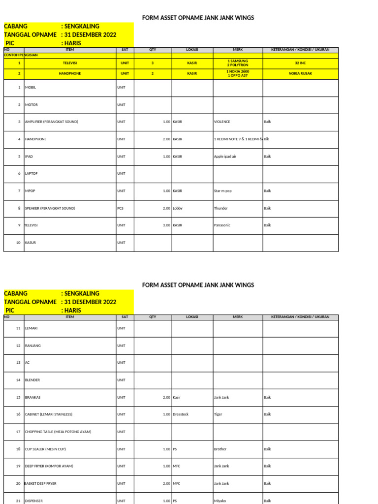 Stock Opname | PDF | Cooking | Food And Drink Preparation