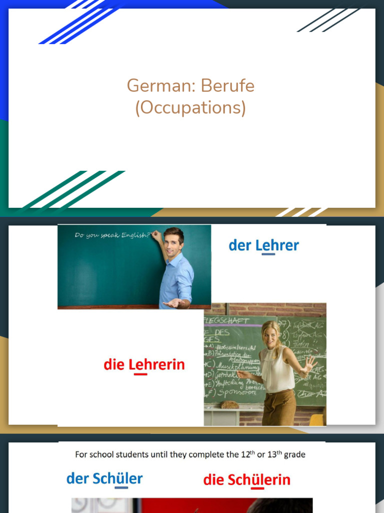 German - Berufe (Occupations) | PDF