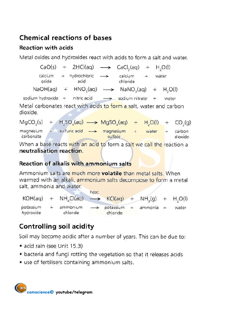Acids Bases and Salts Gcse Chemistry | PDF