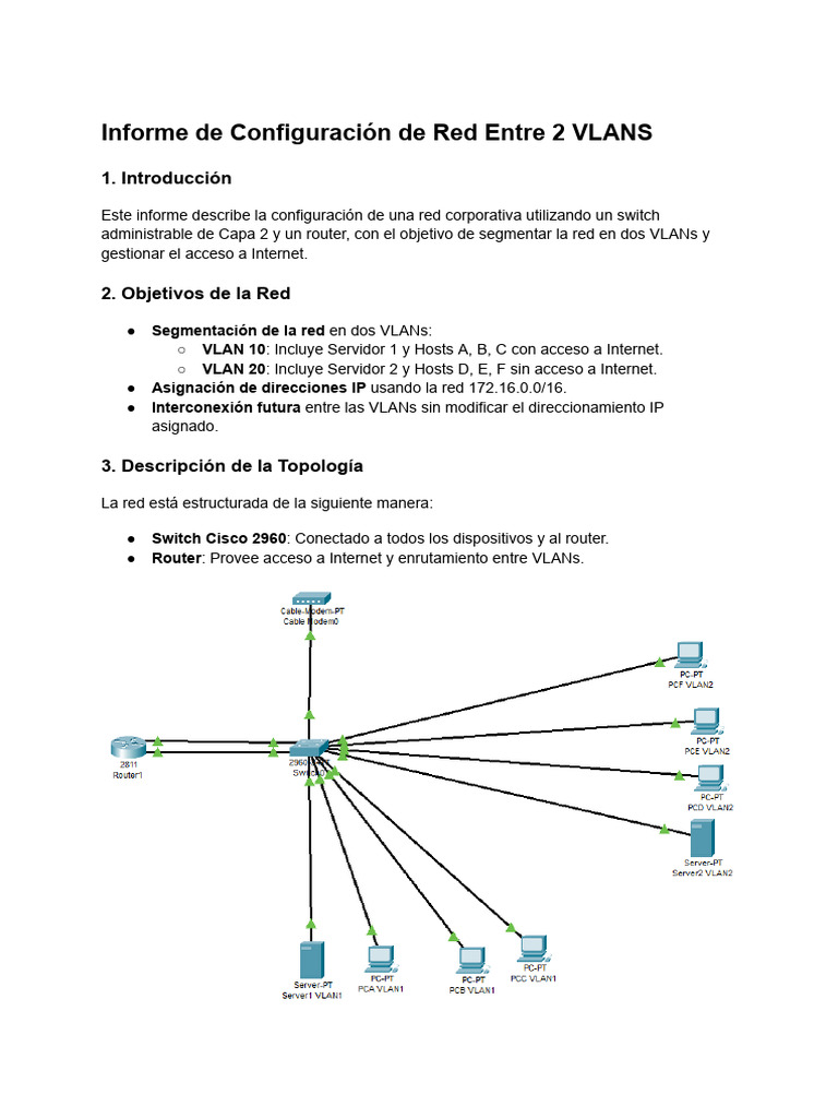 Configuracion de Red 2 Vlans | PDF