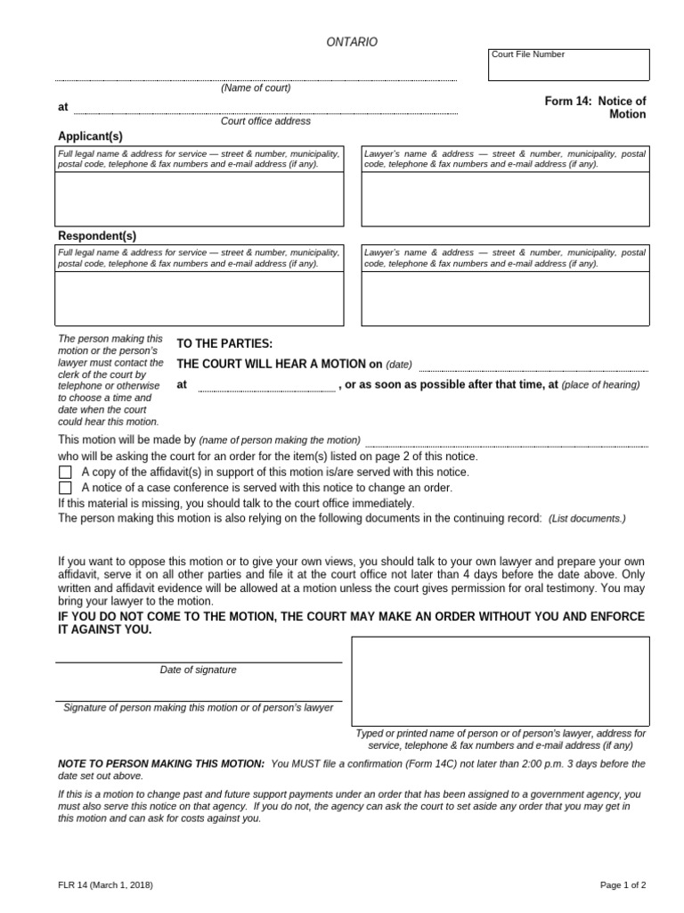 Form 14 2018 | PDF