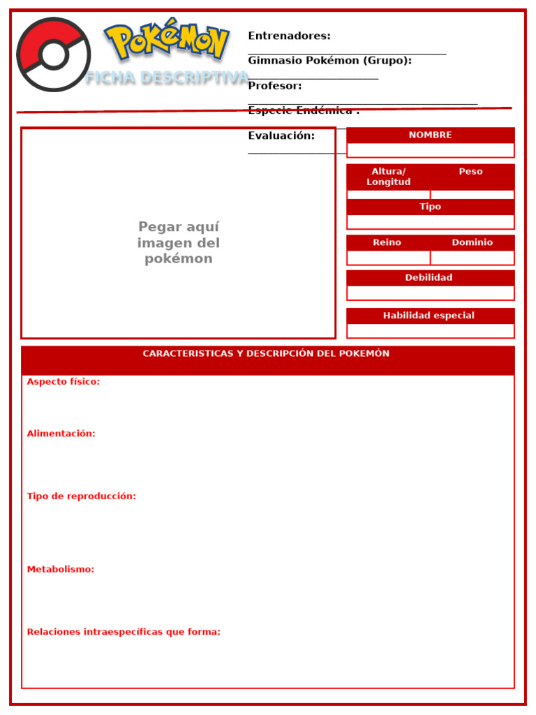 Ficha Pokemon | PDF