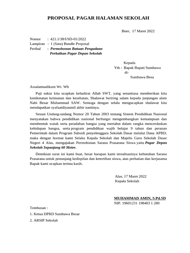Proposal Pagar Sekolah | PDF