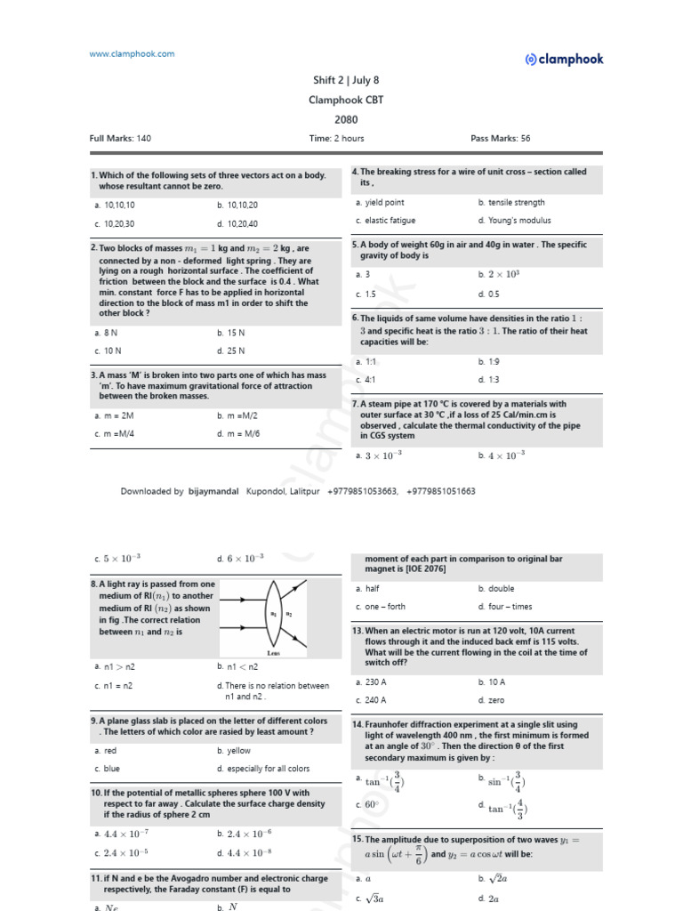 CBT Shift 2 July 8 | PDF