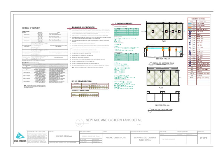 Cistern and Septage Tank Details | PDF