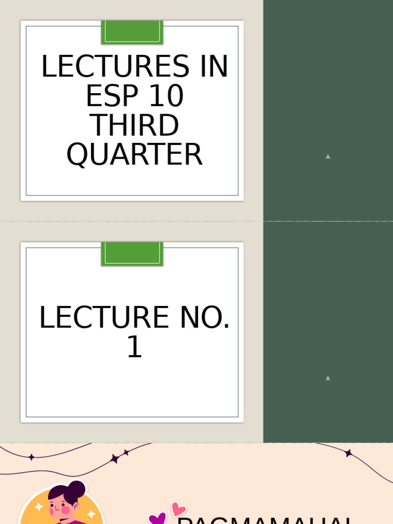 Lectures in Esp 10 | PDF