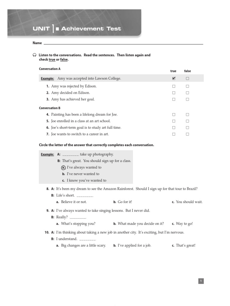 Summit 2 Unit 01 | PDF